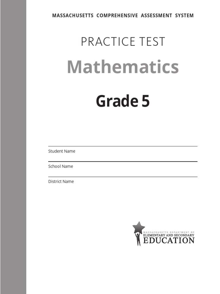 Grade 5 MCAS Math Practice Test | PDF | Volume | Teaching Mathematics