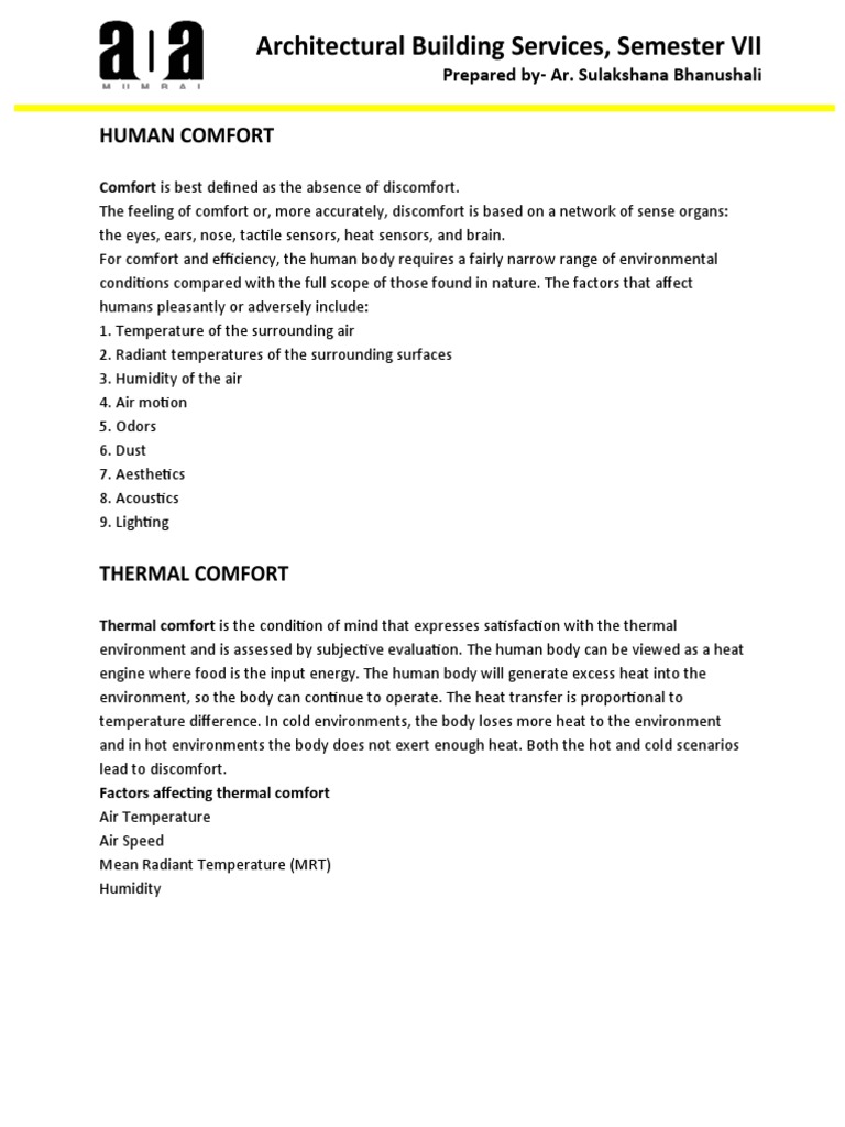 Human Comfort and Thermal Comfortl | PDF | Transport Phenomena | Heat ...