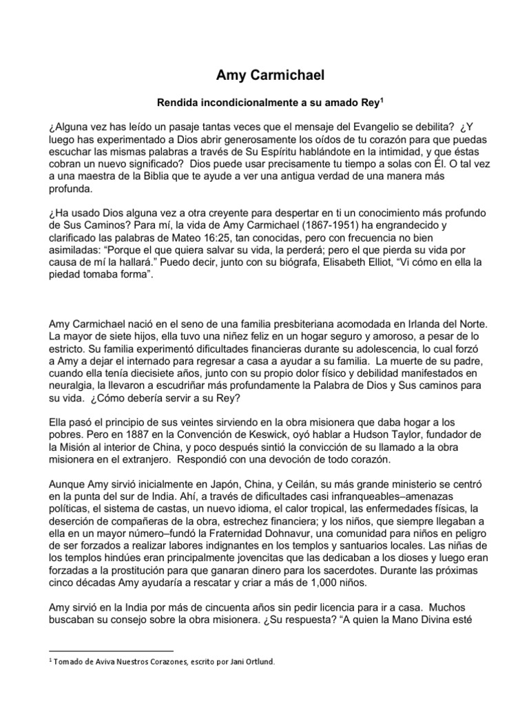 Amy Carmichael | PDF | Misionero | Dios