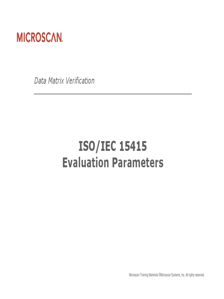 ISO/IEC 15415 Evaluation Guide | PDF | Science | Technology (General)