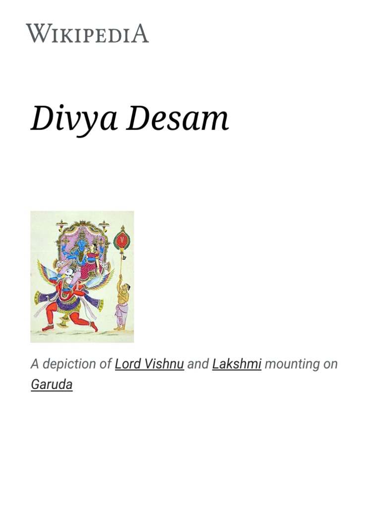 Divine Places of Worship: An Overview of the Significant Divya Desam ...