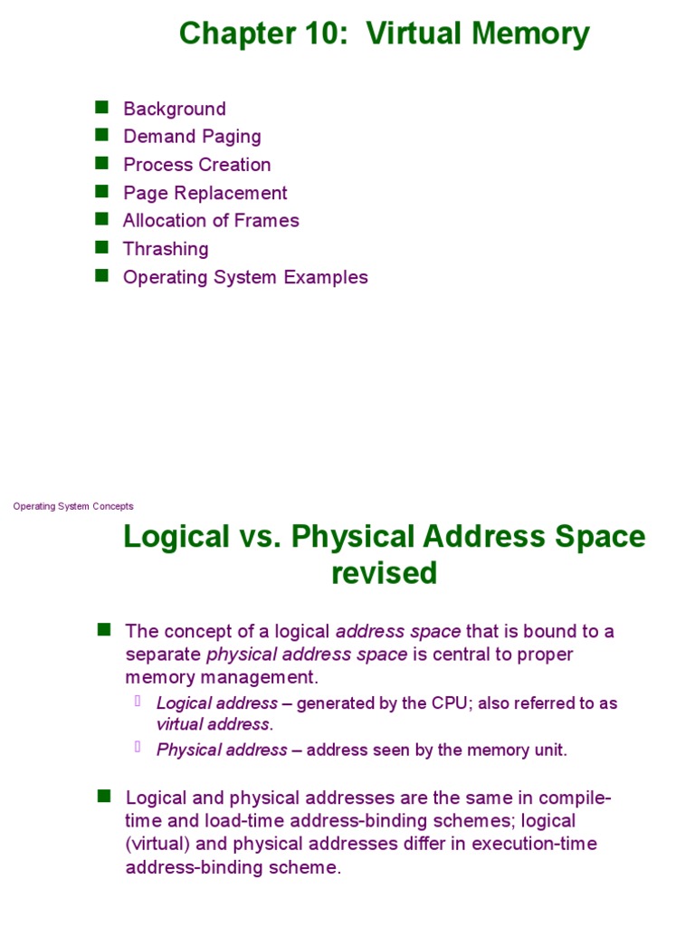Chapter 10: Virtual Memory | PDF | Operating System | Computer Memory