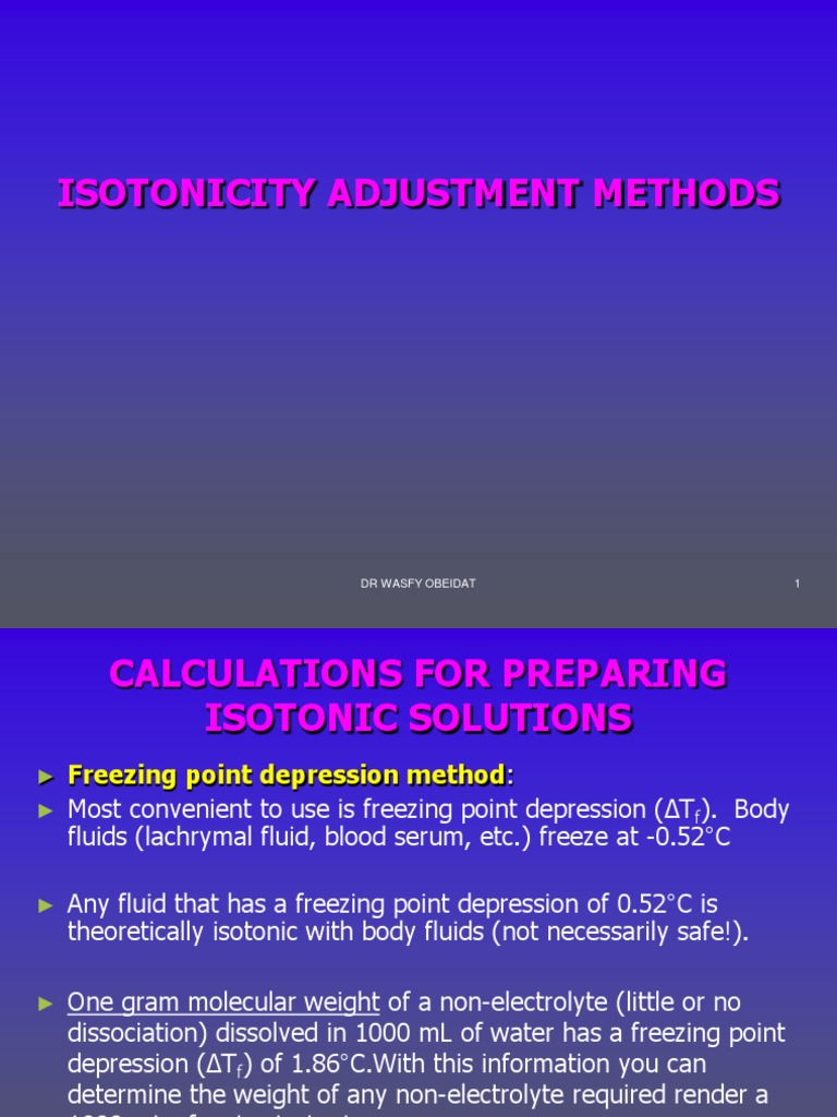 Isotonicity Adjustment Methods-2020 PDF | PDF | Sodium Chloride ...
