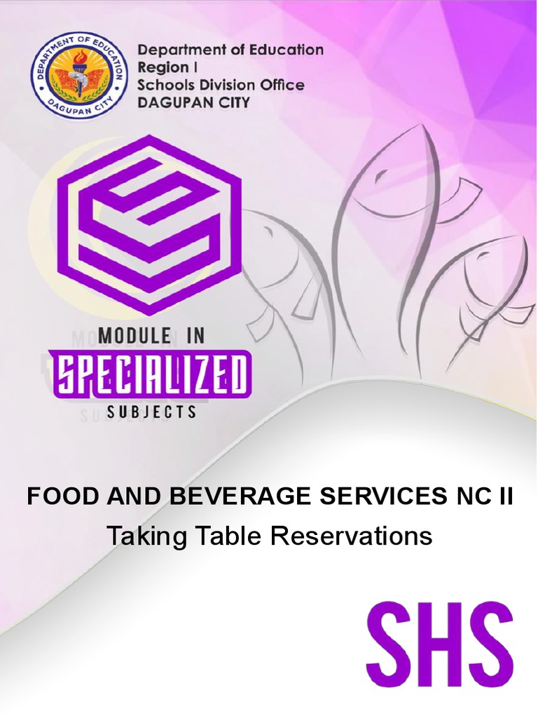 Taking Table Reservations: Food and Beverage Services NC Ii | PDF ...