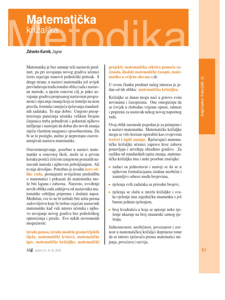 Matematicka Ukrstenica | PDF