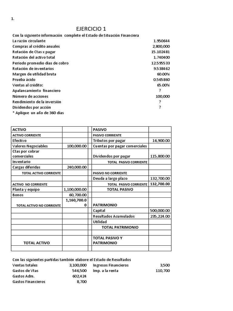 Soluc Ejercicio 1 - Aef | PDF | Compartir (Finanzas) | Activo fijo