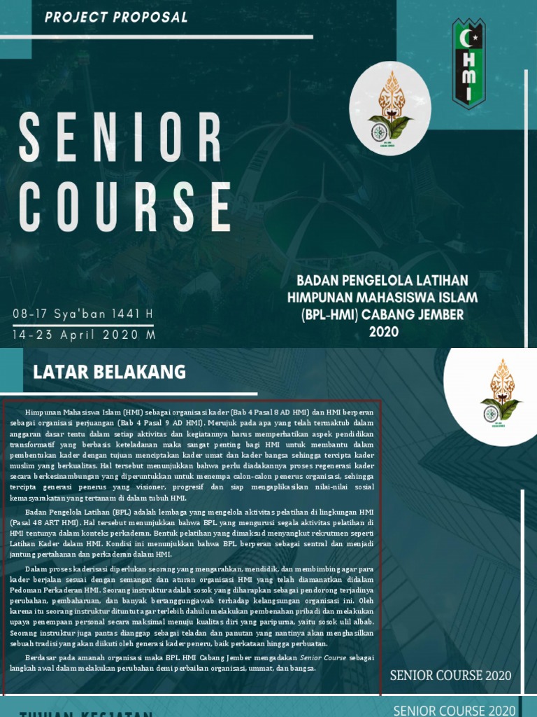 Proposal Senior Course 2020 Bpl-Hmi Cabang Jember | PDF