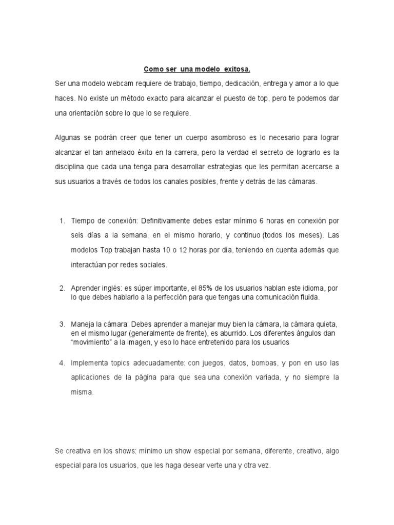 Como Ser Una Modelo Exitosa | PDF | Crecimiento personal y profesional ...