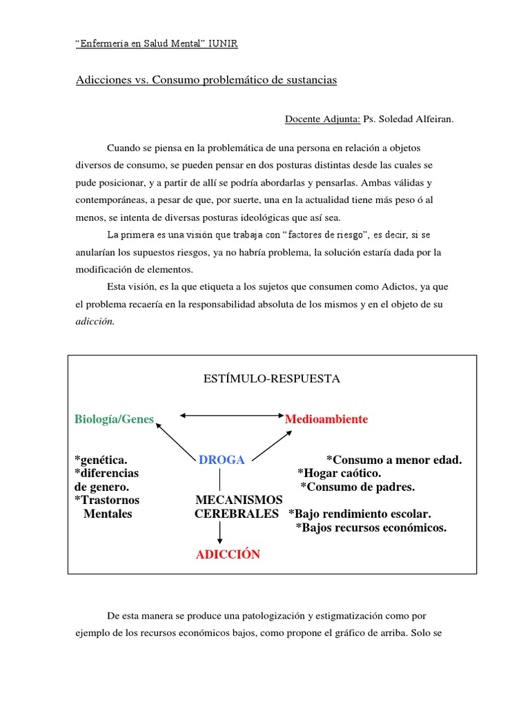 Adicciones VS. Consumo Problematico PDF | PDF | Consumo (economía ...