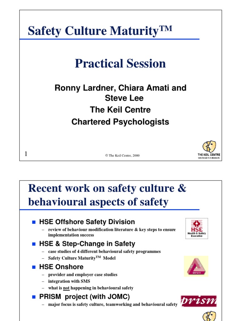 Safety Culture Maturity Practical Session | PDF | Psychological ...