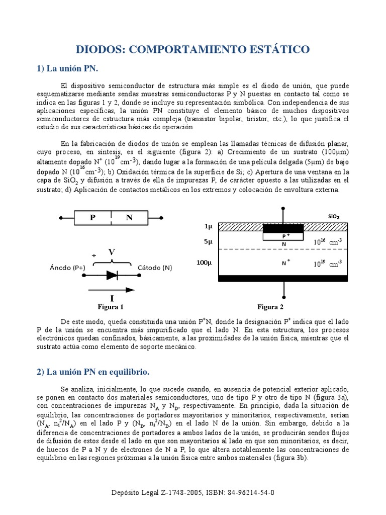 TEMA 2 Diodos Estatica | PDF | Diodo | Unión PN