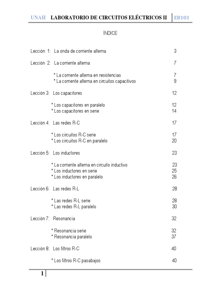 Manual Laboratorio Circuitos Eléctricos II | Descargar gratis PDF | Impedancia eléctrica | Inductor