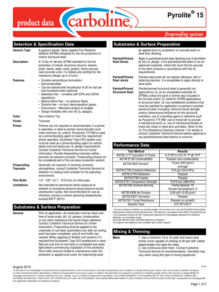 Pyrolite 15: Selection & Specification Data Substrates & Surface ...