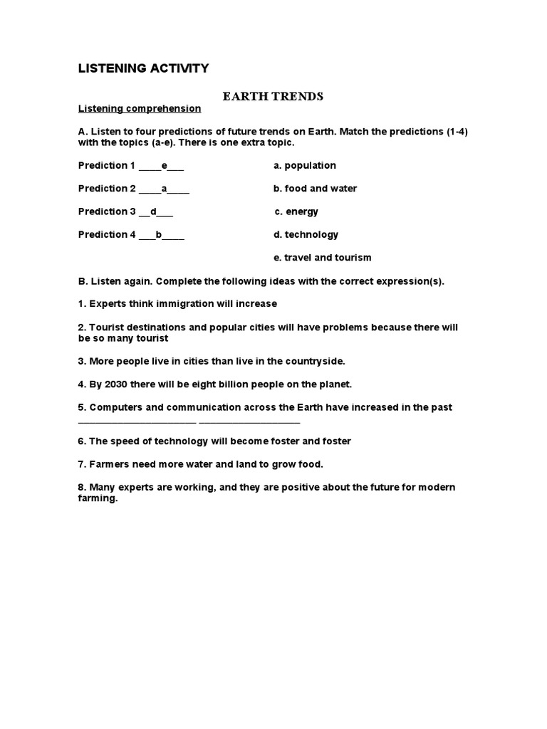 Future Earth Trends Predictions | PDF | Science & Mathematics