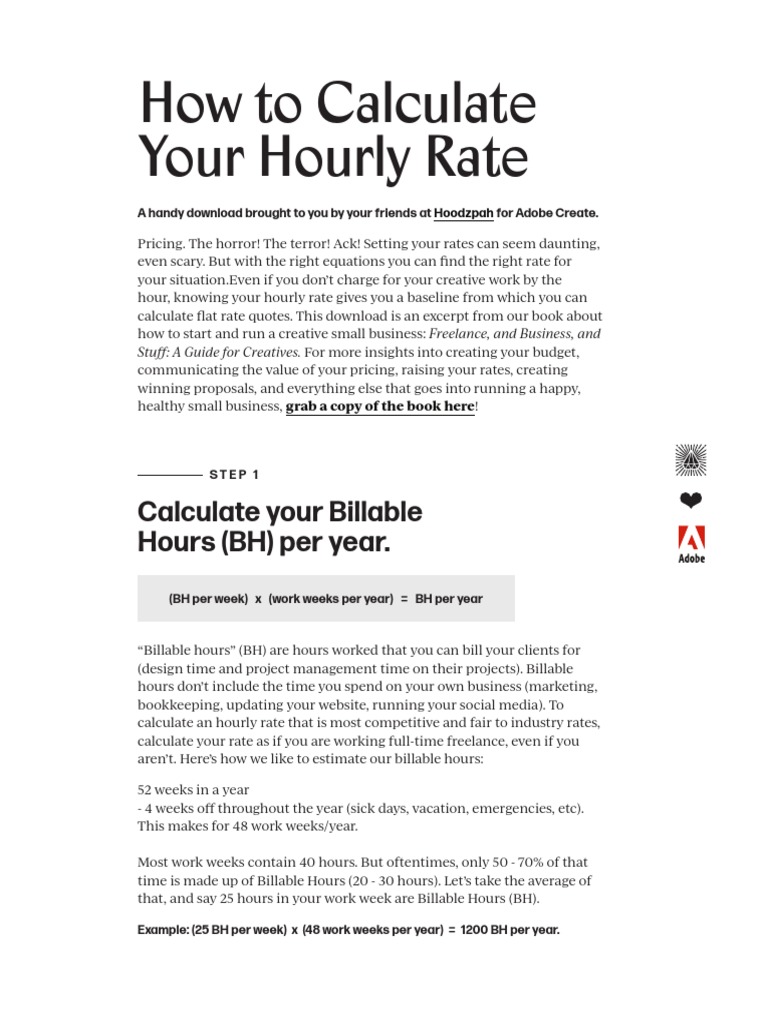 Calculate Your Hourly Rate - by Hoodzpah For Adobe Create | PDF ...