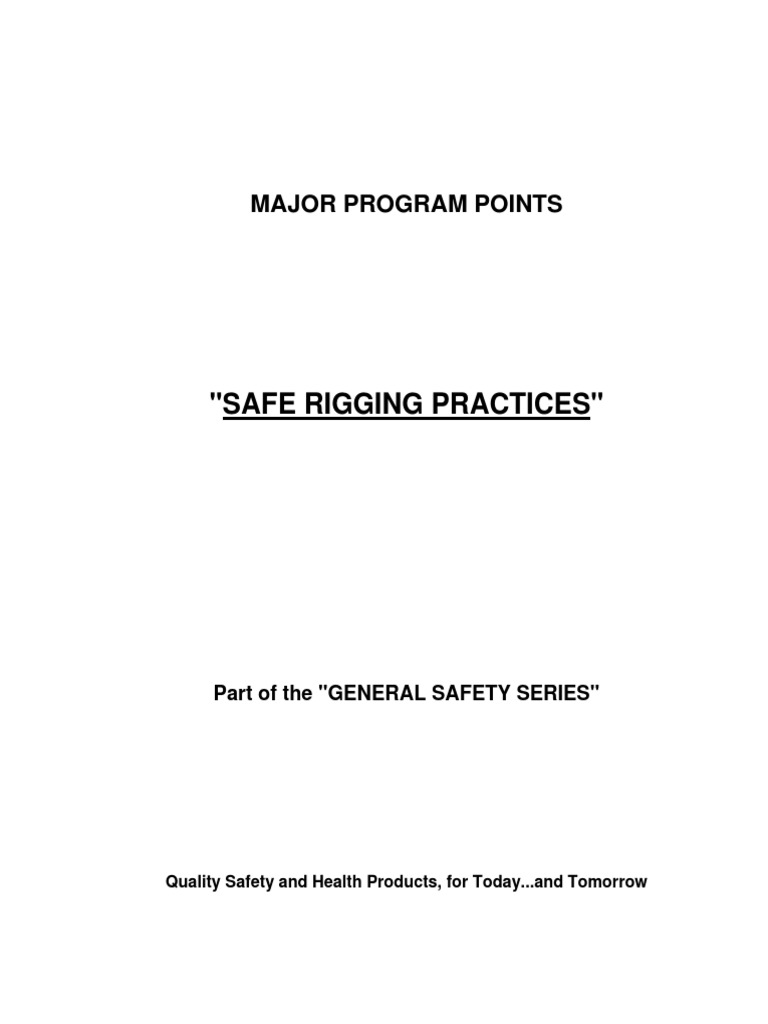"Safe Rigging Practices": Major Program Points | PDF | Crane (Machine ...