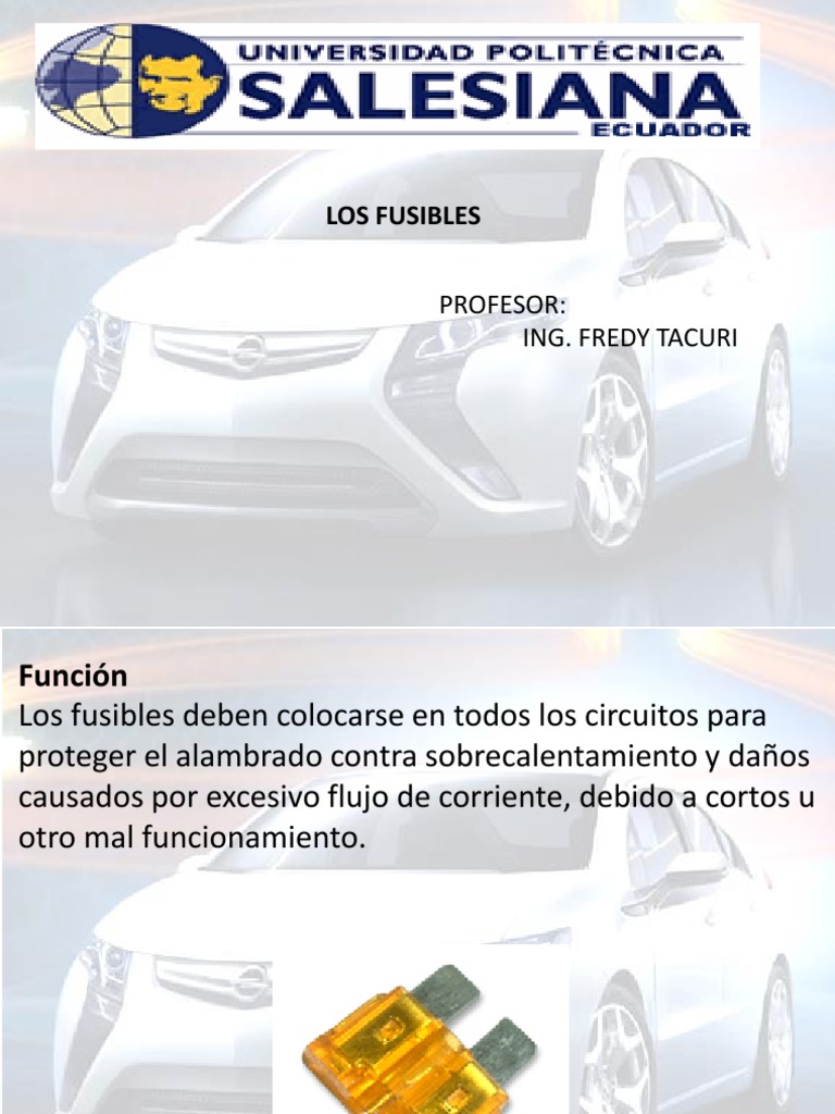 Tipos de Fusibles Automotrices (Colores) | PDF