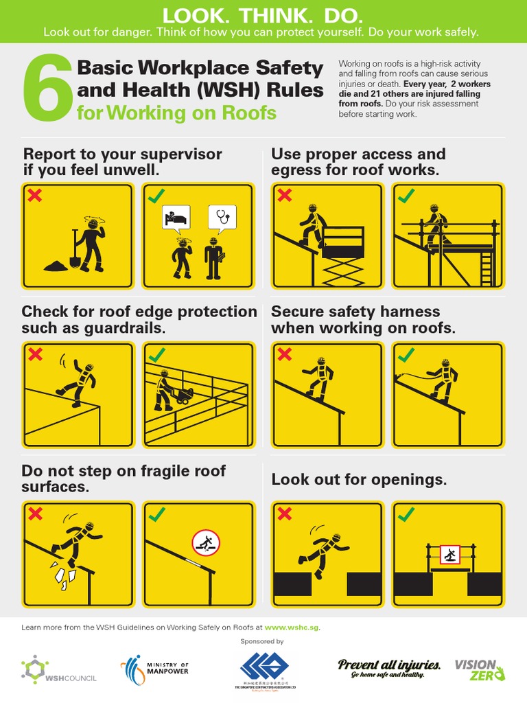 For Working On Roofs: Basic Workplace Safety and Health (WSH) Rules | PDF