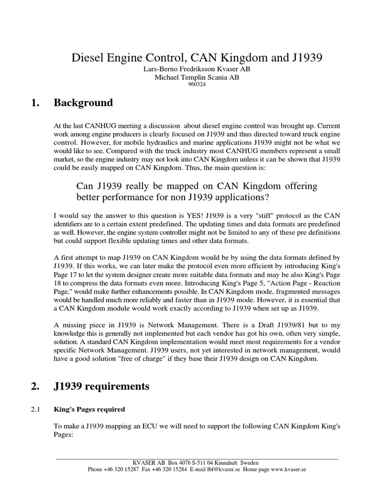 J1939 TSC1 Message Overview | PDF | Fax | Manufactured Goods