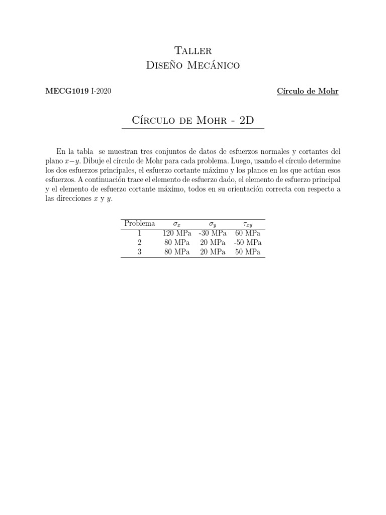 Ejercicio Circulo de Mohr PDF | PDF