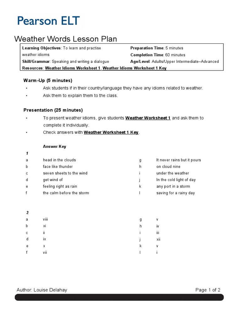 GBLAD10000131 Weather Words Lesson Plan | PDF | Weather | Lesson Plan