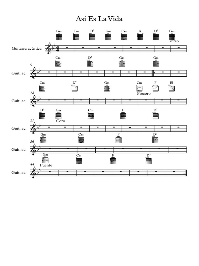 Asi Es La Vida - Partitura Completa | PDF
