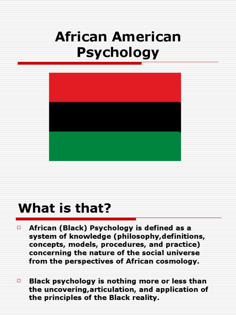 Understanding Black Psychology | PDF | Psychology | Race (Human ...