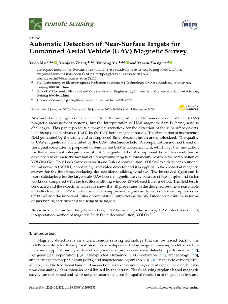 Remote Sensing: Automatic Detection of Near-Surface Targets For ...