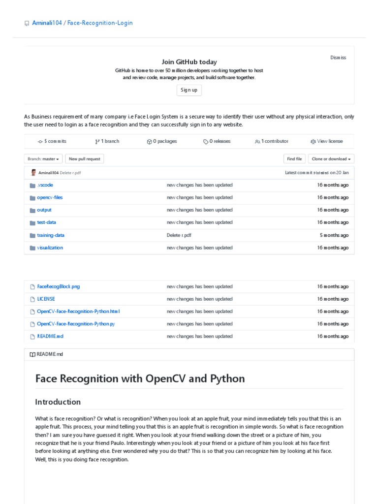 Face-Recognition-Login: Join Github Today | PDF | Principal Component ...