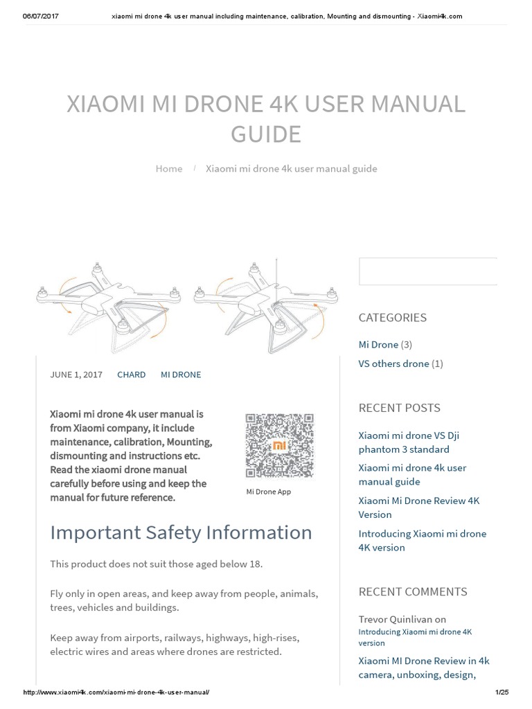 MiDrone 4K Manual | PDF | Radio | Electromagnetic Interference