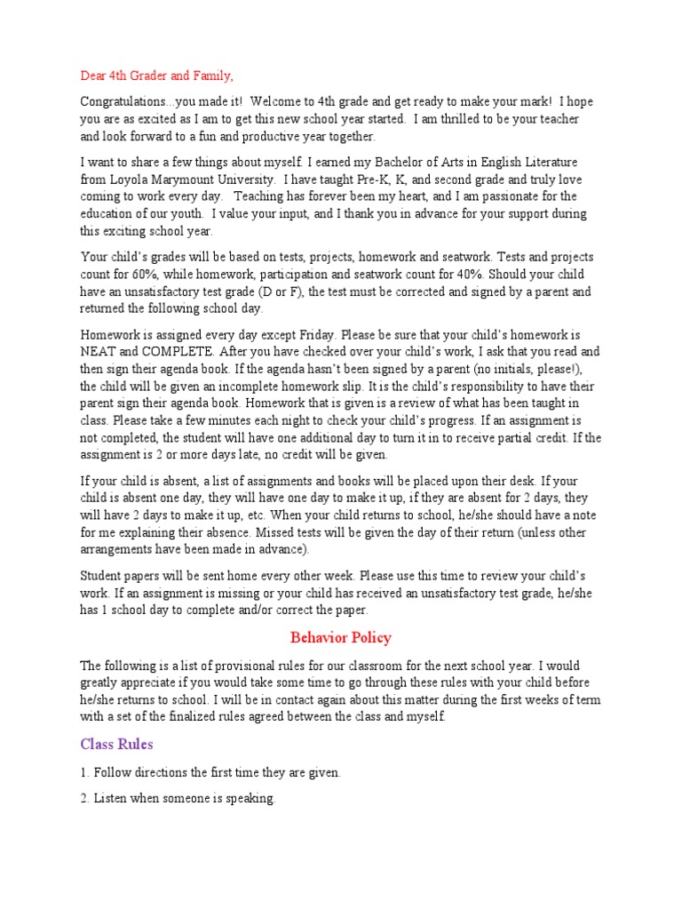 CBM Parent Letter | PDF | Classroom | Behavior Modification