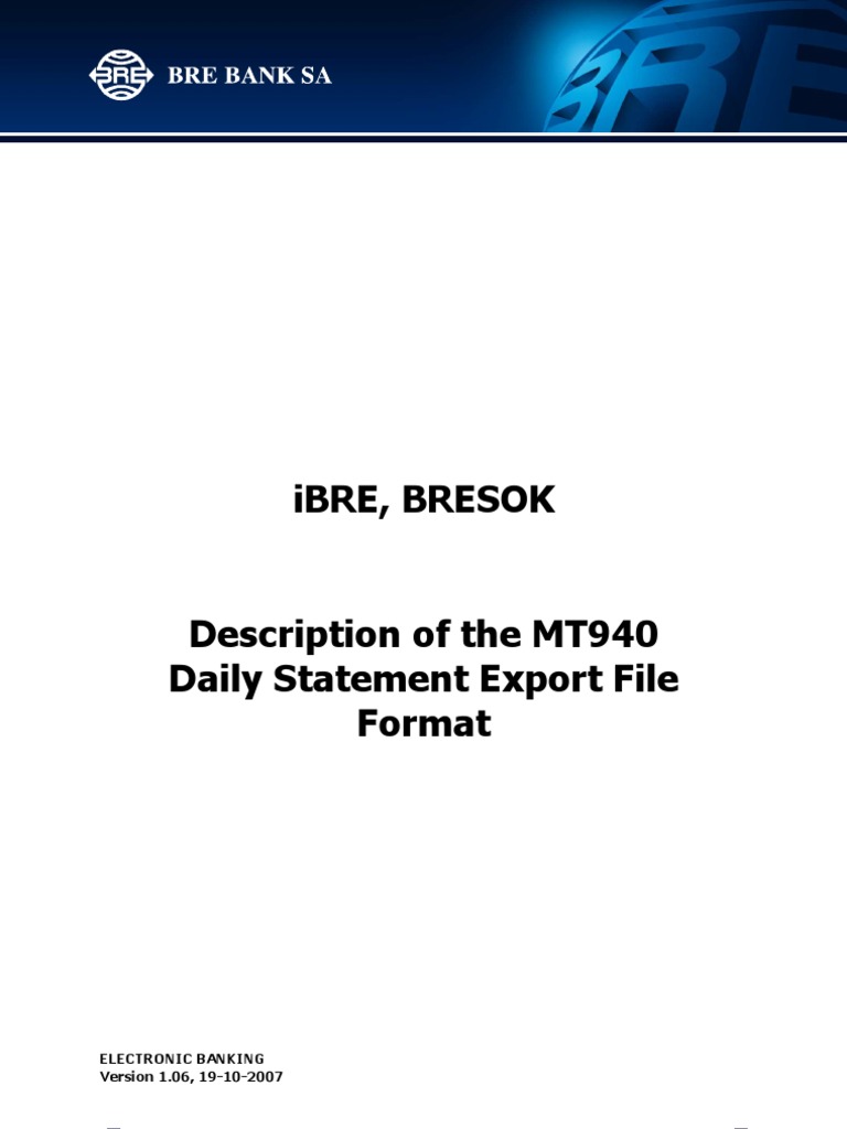 MT940 File Format Guide | PDF | Financial Transaction | File Format