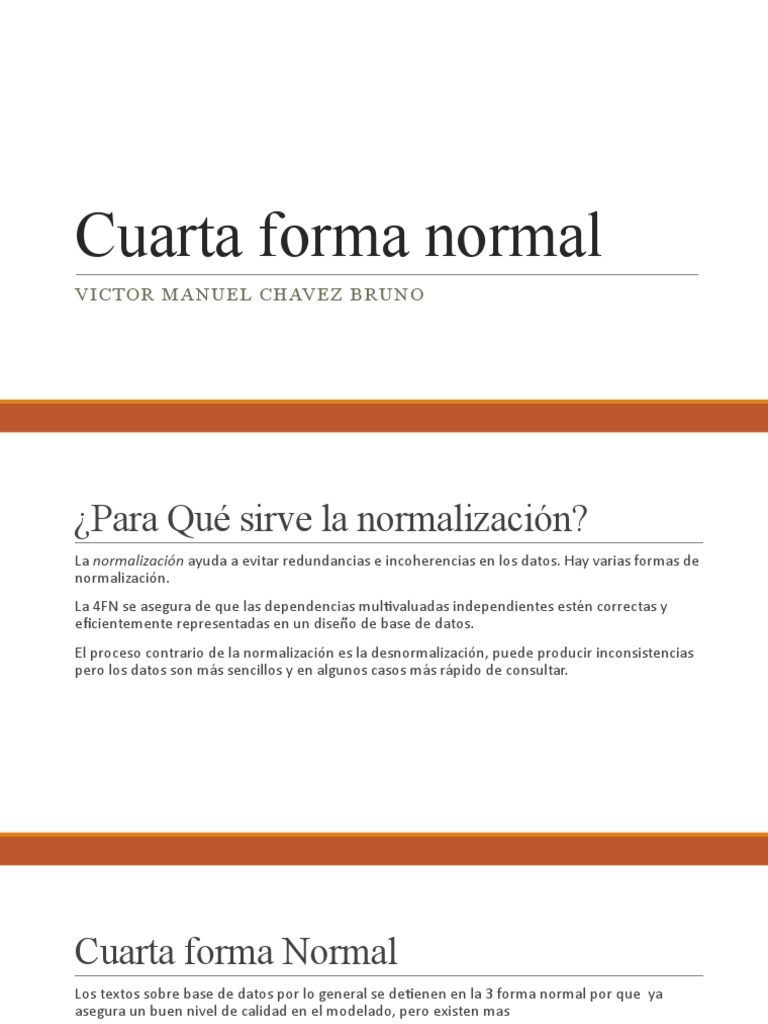 Cuarta Forma Normal | PDF | Bases de datos | Gestión de tecnología de ...
