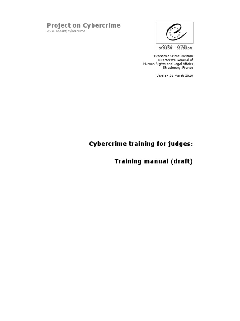 Project On Cybercrime: Cybercrime Training For Judges: Training Manual ...