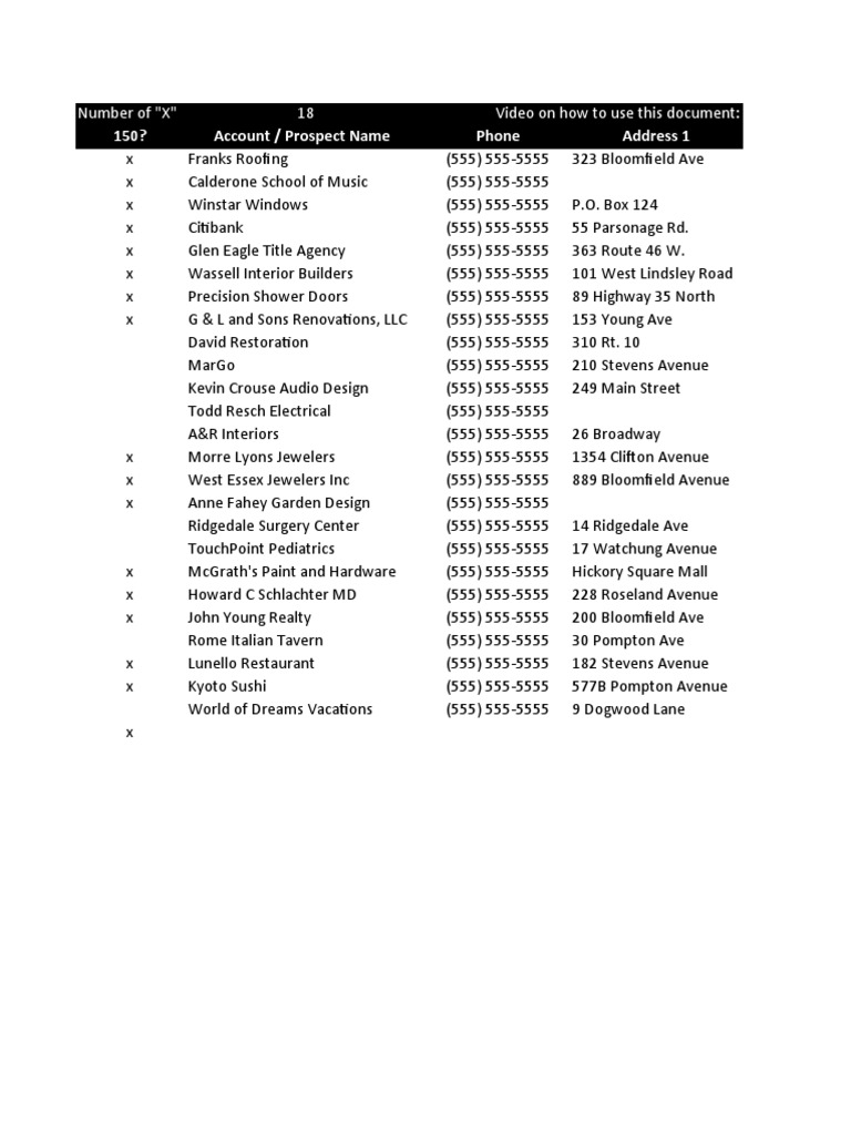 Prospect List Template | PDF | Business