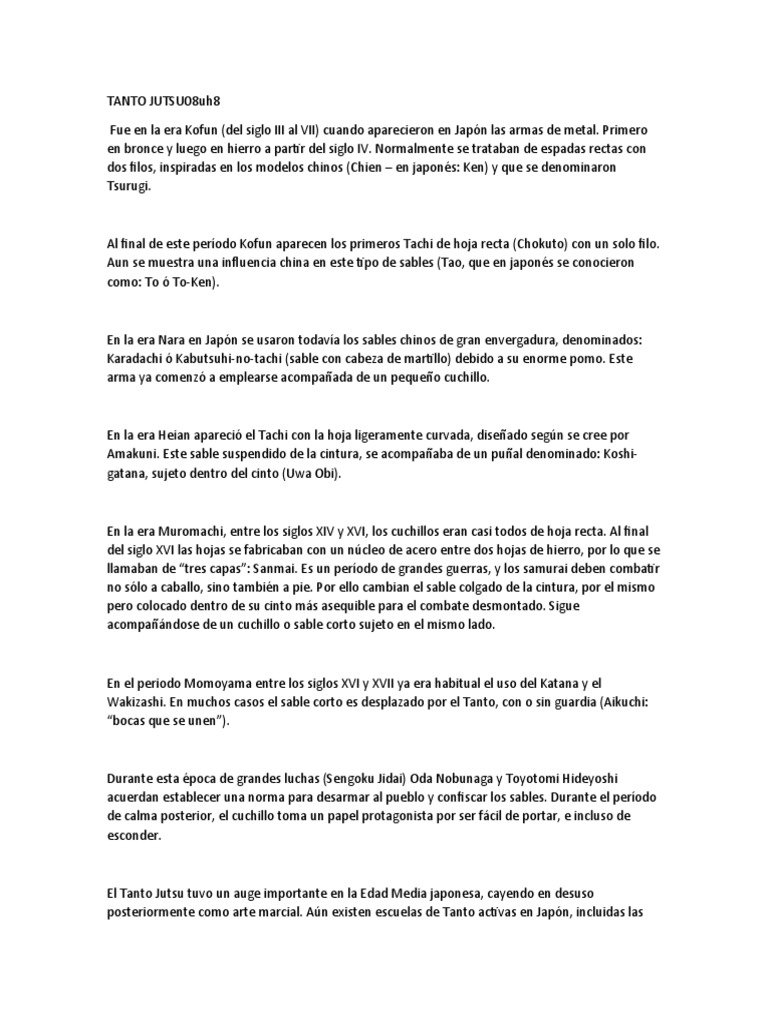 Evolución del Tanto Jutsu en Japón | PDF | Yin y yang | Cuchillo