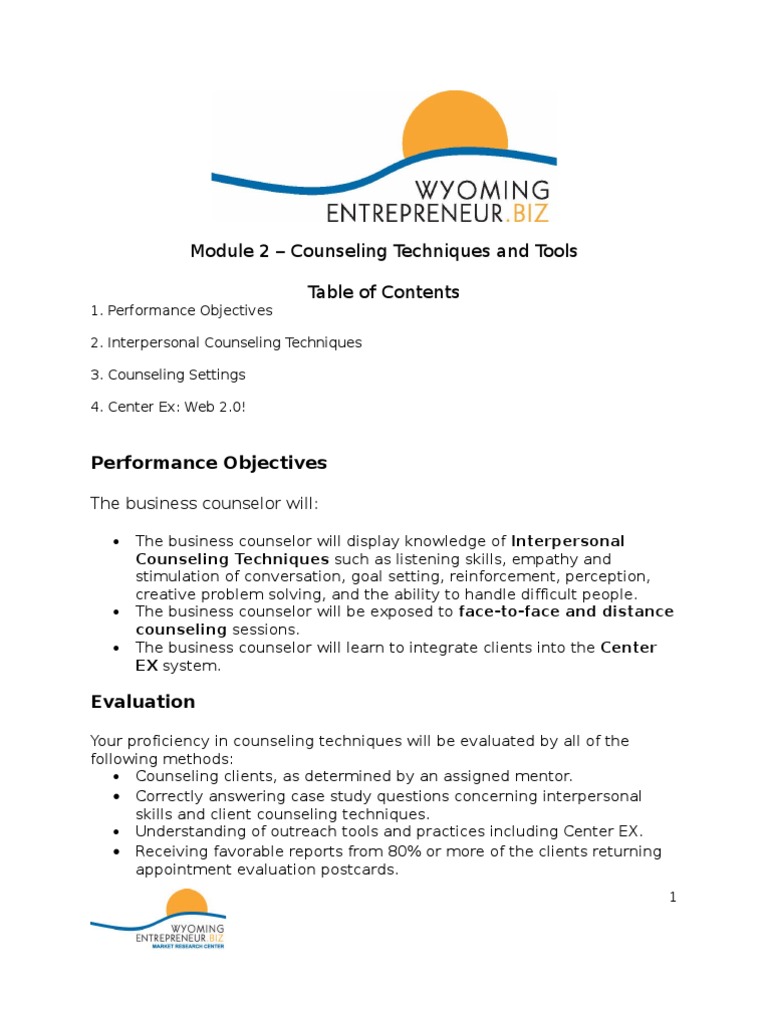 Module 2 Counseling Techniques and Interpersonal Skills | PDF | Expert ...
