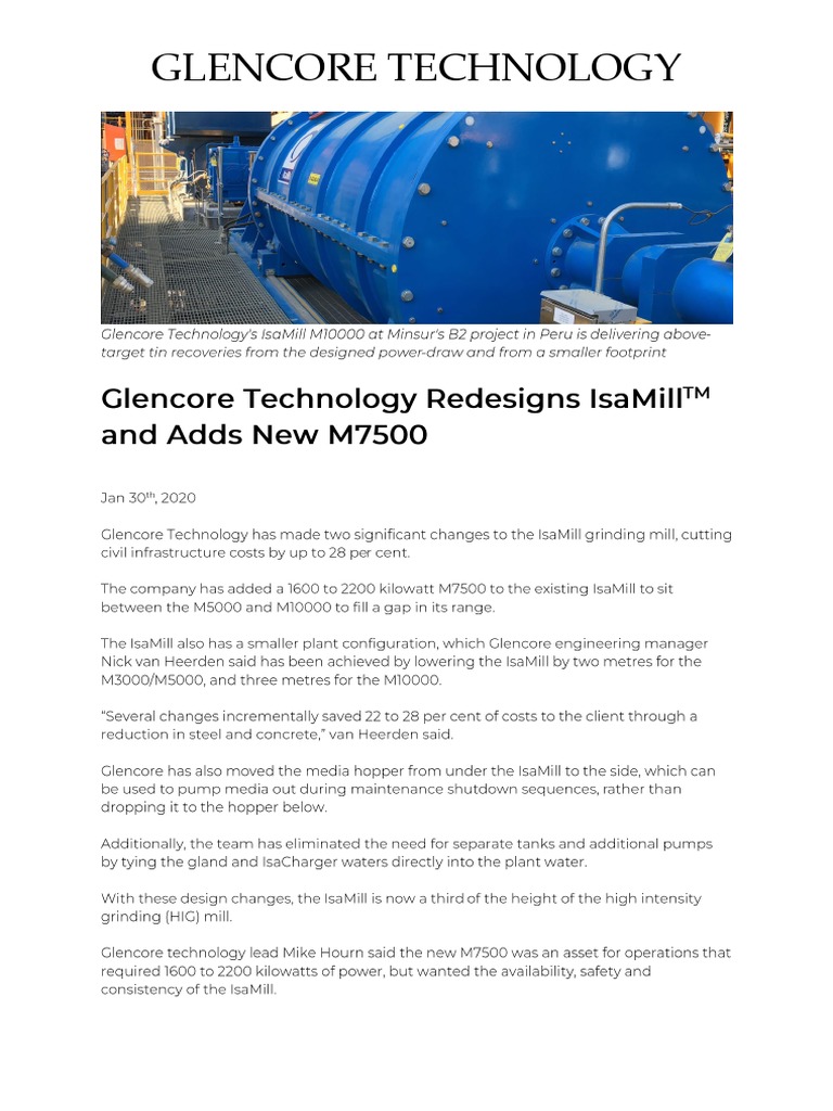 2020-01 New IsaMill Format and New M7500 | PDF