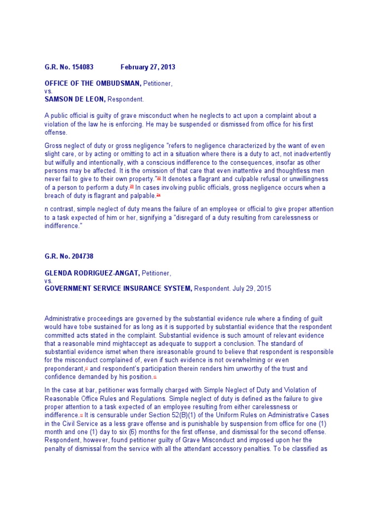 Understanding Neglect of Duty in PNP | PDF | Judgment (Law) | Public Sphere