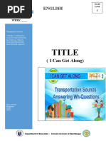 Grade 2 English Module 1 and 2 Final | PDF | Sound | Alphabet