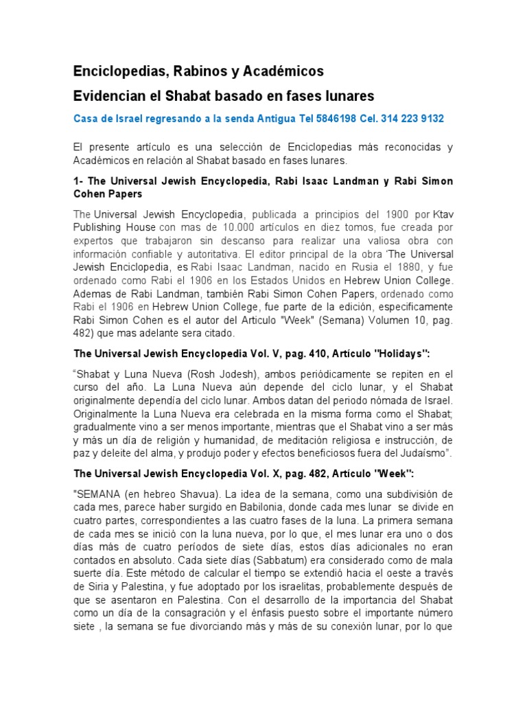 Tema Shabat Lunar | PDF | Shabat | Tora