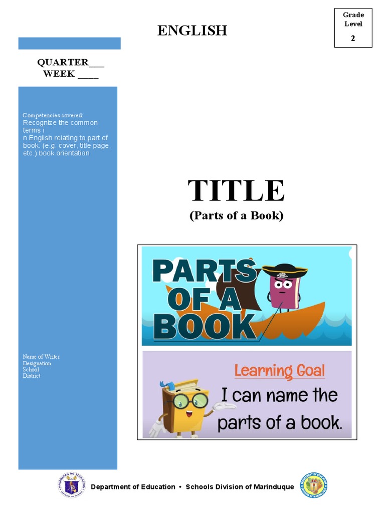 Module English - Parts of The Books | PDF | Books | Learning
