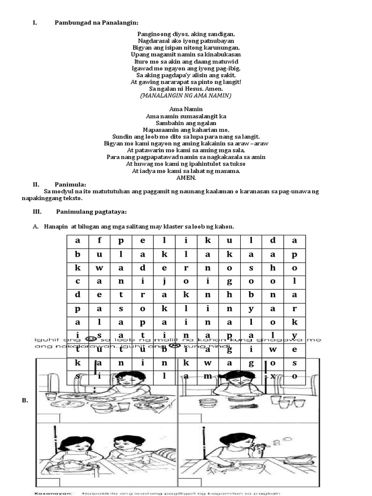 MODULES FOR FILIPINO GRADE 3 WK 3 | PDF