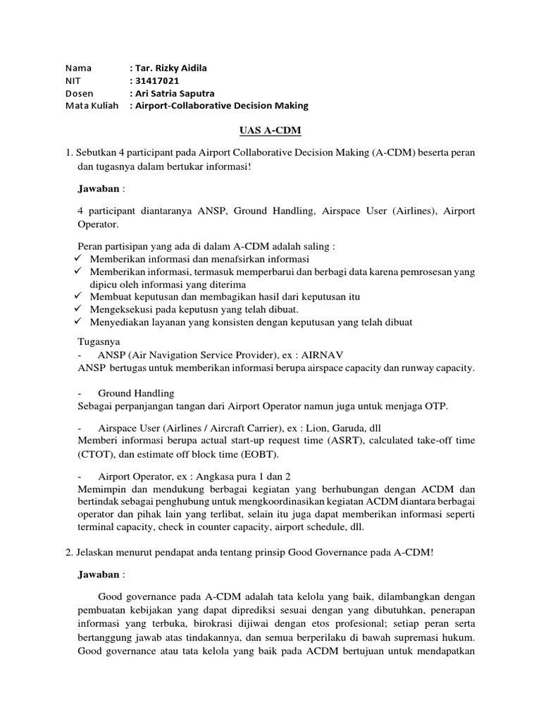 Airport-Collaborative Decision Making | PDF