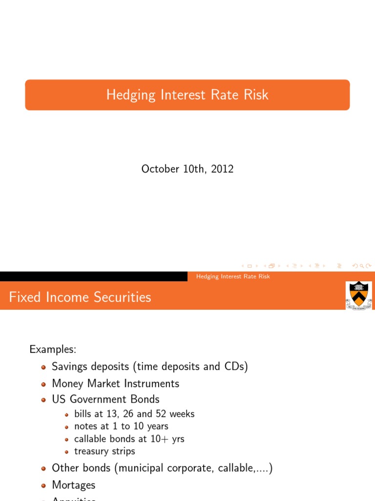Hedging Interest Rate Risk | PDF | Bonds (Finance) | Yield (Finance)