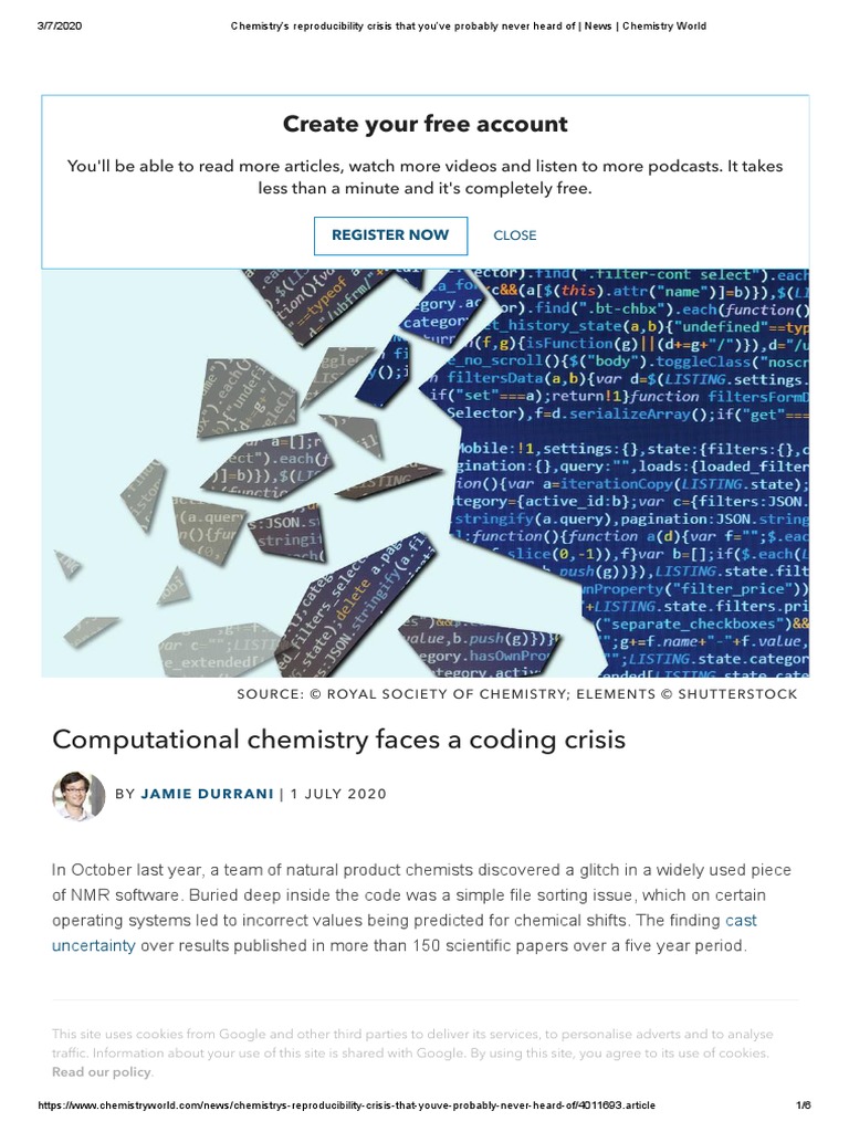 Chemistry's Reproducibility Crisis | PDF | Source Code | Software