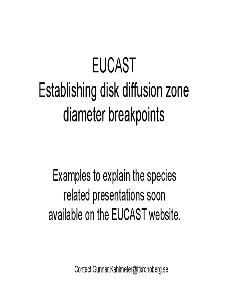 Eucast Establishing Disk Diffusion Zone Diameter Breakpoints | PDF ...