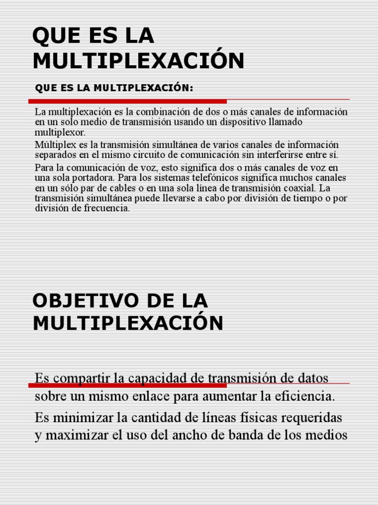 Explicación completa de la multiplexación: sus tipos, objetivos y aplicaciones | PDF ...