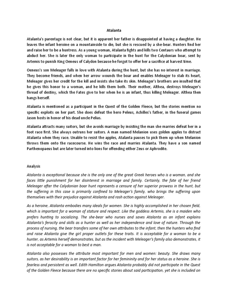 Part 3 - Chapter 4 (Atalanta) | PDF | Thessalian Mythology | Ancient ...
