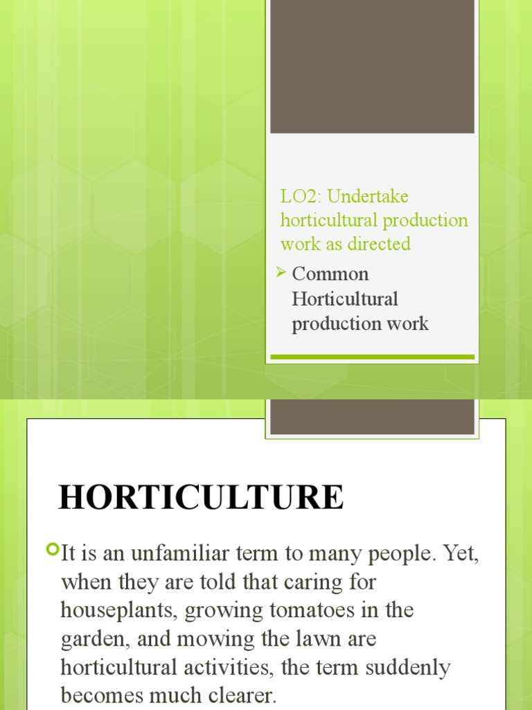 LO2: Undertake Horticultural Production Work As Directed | PDF | Tractor | Occupational Safety ...